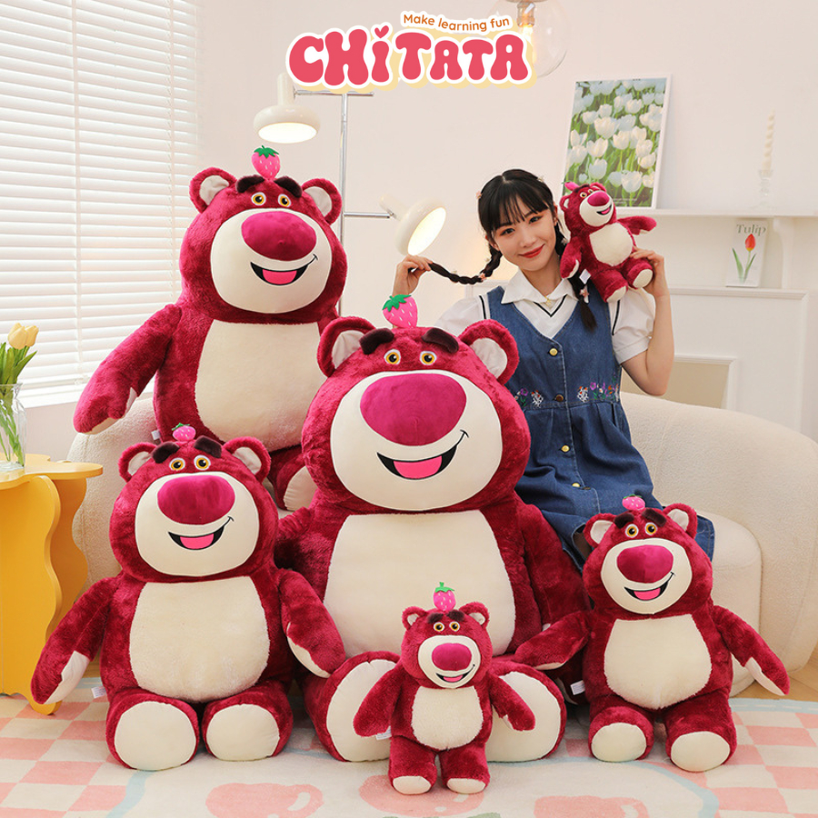 Gấu Bông Gấu Dâu Lotso Gấu Bông Cho Bé Ôm Ngủ Lông Mềm Mịn Không Xù ...