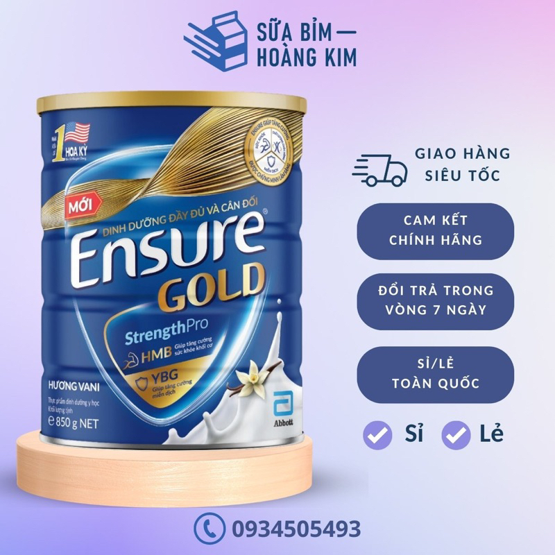 Sữa Ensure Gold bột có thêm HMB & YBG 850/800g/400g (Date mới) HSD 24 ...
