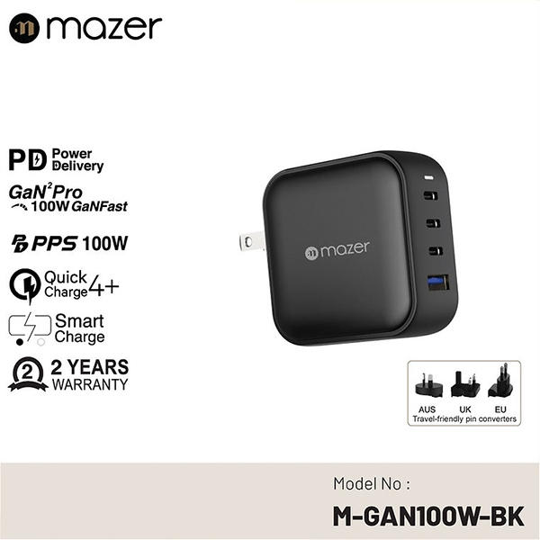 [ Hàng chính hãng ] Củ Sạc Mazer Infinite.BOOST SuperMINI GaN PD100W Wall Charger | Shopee Việt Nam