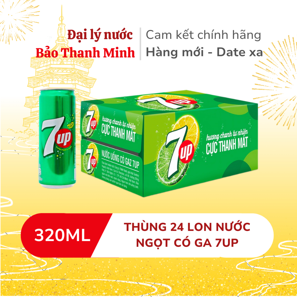 [HỎA TỐC] Nước ngọt 7UP lon 320ml (Thùng 24 lon) (Date xa) | Shopee ...