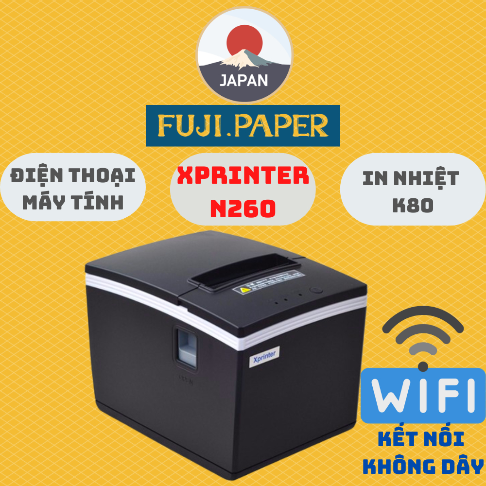 Máy in hóa đơn khổ k80 nhiệt, Máy in bill khổ k80 Xprinter XP-N260 WIFI in không dây ( Điện ...