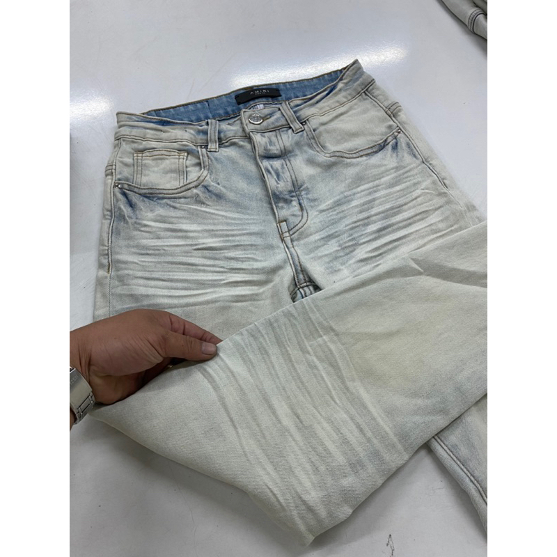Quần Jeans AMIRII Trắng Xanh, 4 Cúc Full Tag 3583 | Shopee Việt Nam