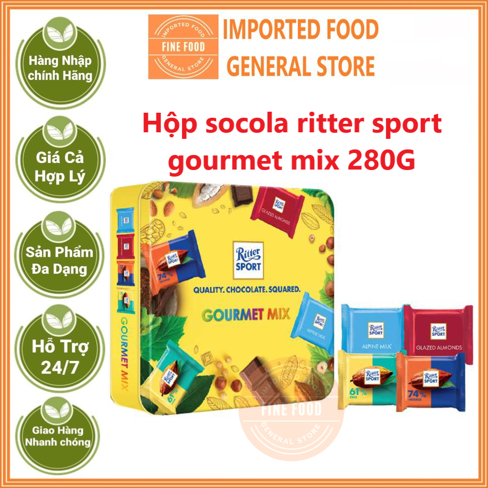 Hộp socola ritter sport gourmet mix 280g | Shopee Việt Nam
