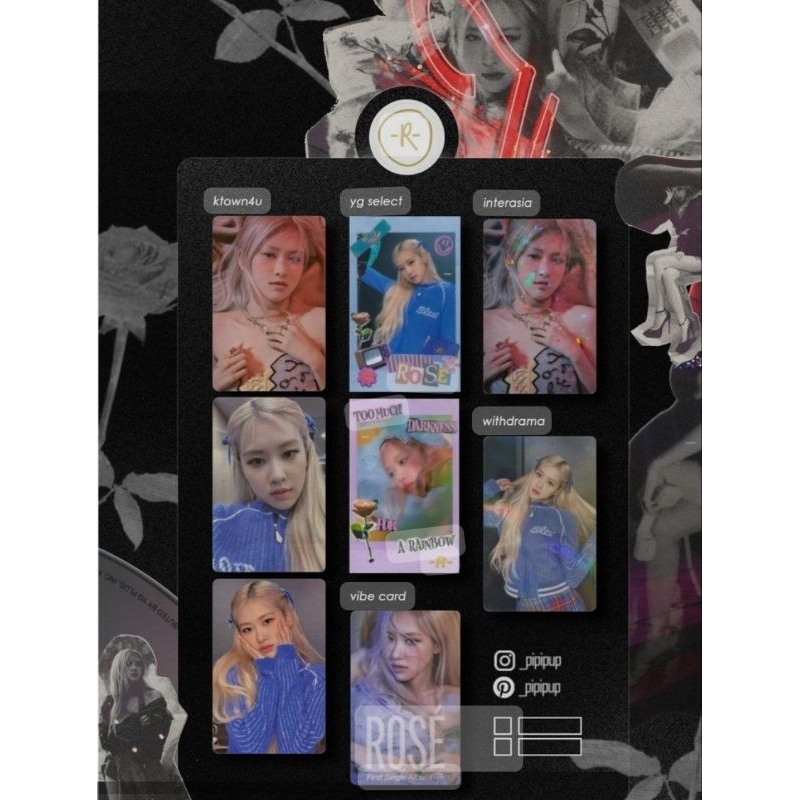 Ảnh thẻ Rosé nằm, ôm má card off chính hãng - Set 3R Ktown4u không df ...