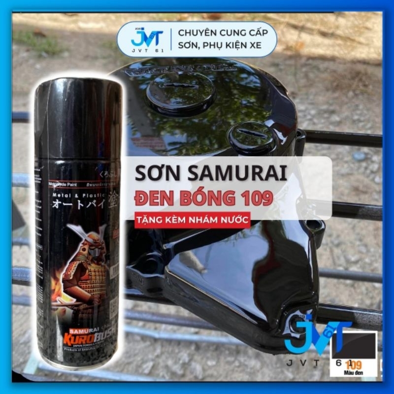 Sơn xịt Samurai 109 đen bóng 400ml – Bền màu, bám dính tốt | Shopee ...