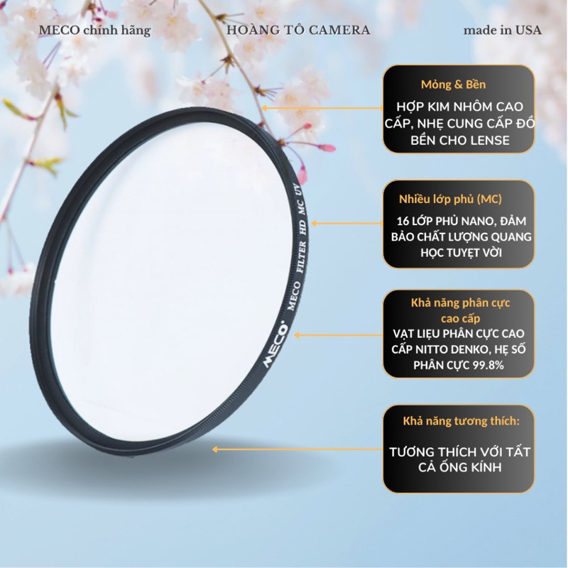 Kính Lọc Filter MECO HD MC UV bảo vệ máy ảnh toàn diện - sản phẩm chính hãng cao cấp từ Mỹ ...