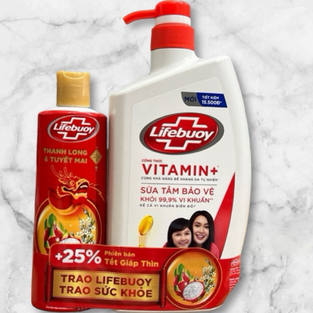 SỮA TẮM DIỆT KHUẨN LIFEBUOY VITAMIN + ĐỎ 800G TẶNG CHAI NHỎ, HÀNG CHÍNH ...