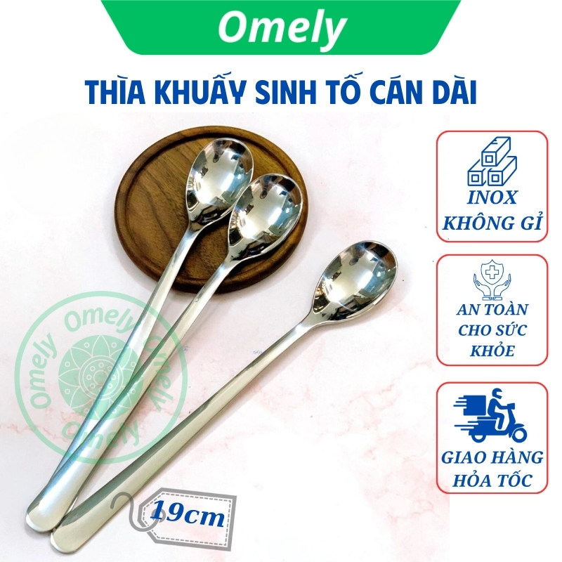 Thìa inox cán dài, muỗng sinh tố - Thìa khuấy nước ép, thép không gỉ ...