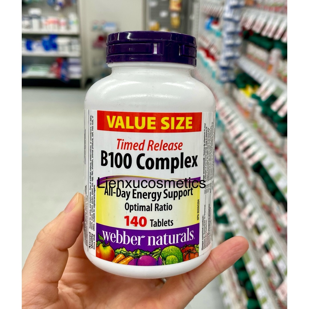 Viên uống vitamin B100 complex Webber Naturals 140 viên; Hsd 2027 ...