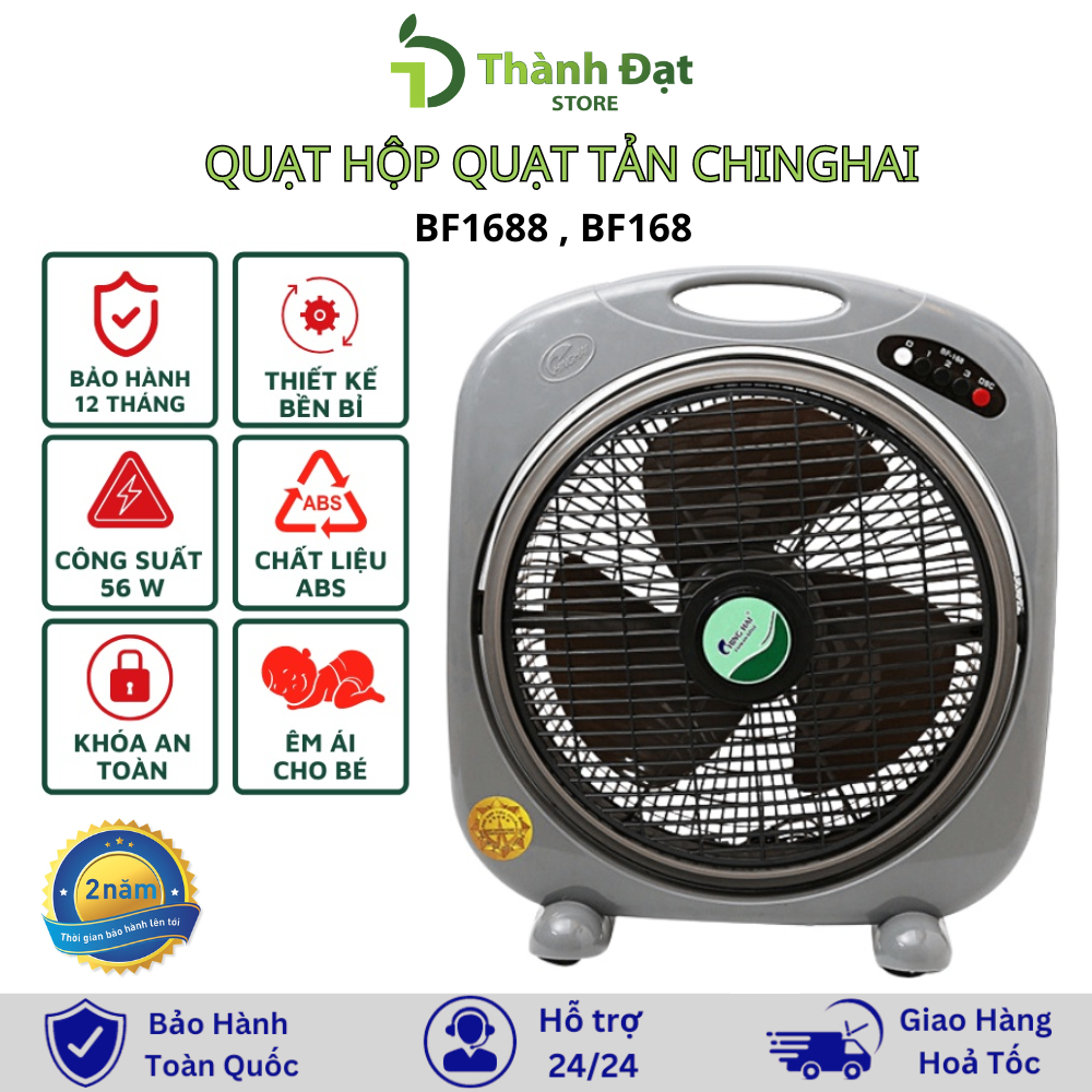 Quạt hộp quạt tản Chinghai BF1688 , BF168 Hàng chính hãng,Làm mát nhanh,Có 4 chế độ,An toàn ...