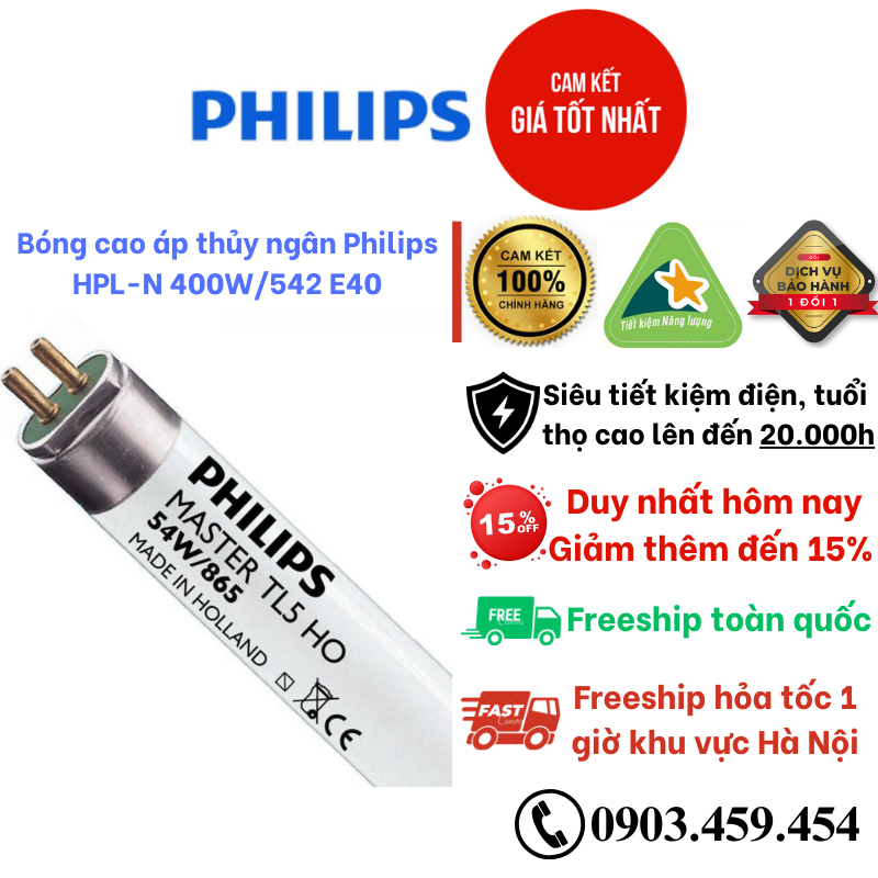 Bóng đèn huỳnh quang 54w ánh sáng trắng Philips Master TL5 HO 54W/865 ...