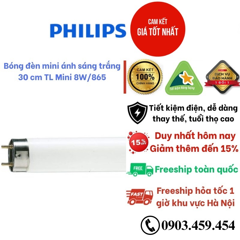 Bóng đèn huỳnh quang 30 cm Philips TL Mini 8W/865 | Shopee Việt Nam