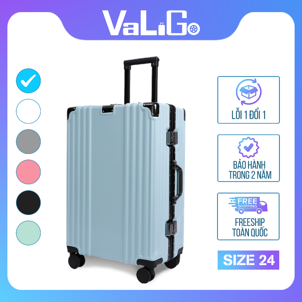Vali size 24, vali kéo du lu lịch , vali khung nhôm khóa sập size 24 ...