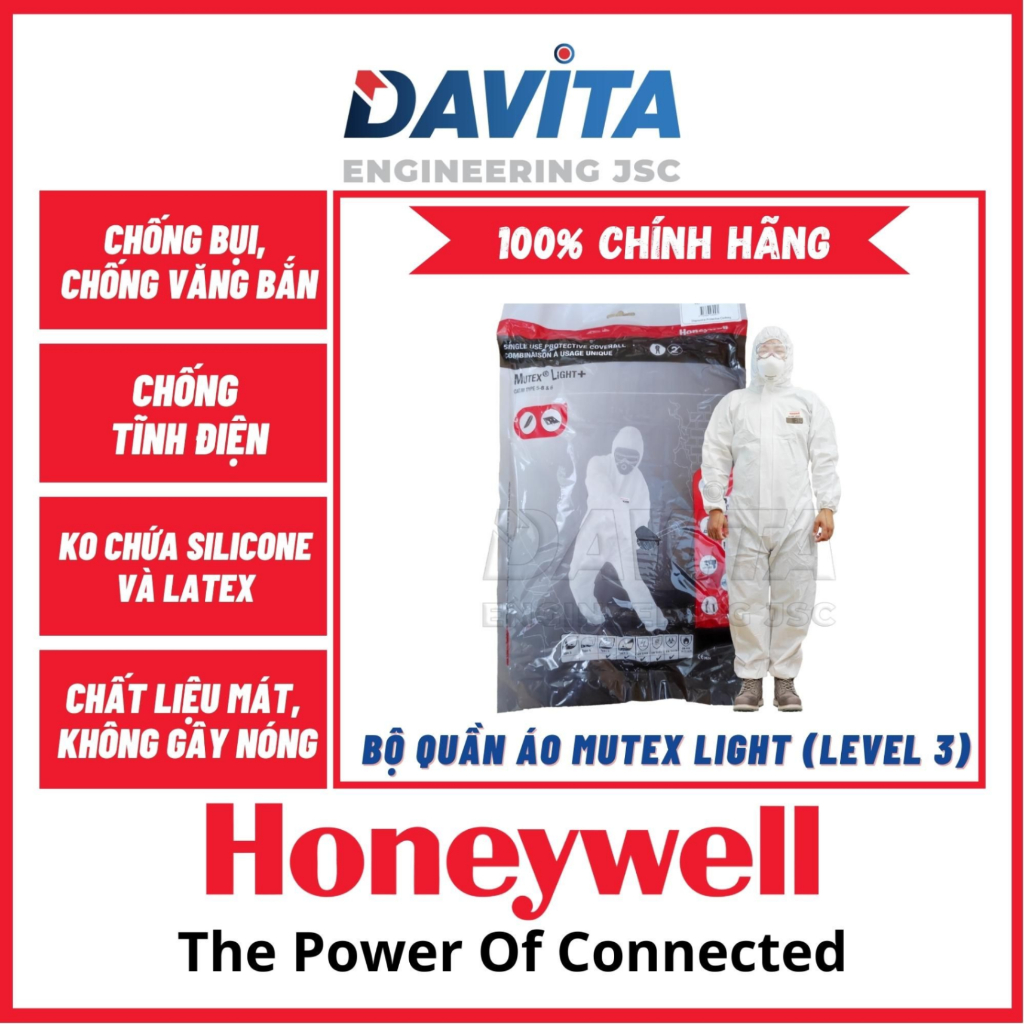 Bộ quần áo phòng dịch, chống hóa chất Honeywell Mutex Light (Level 4 ...
