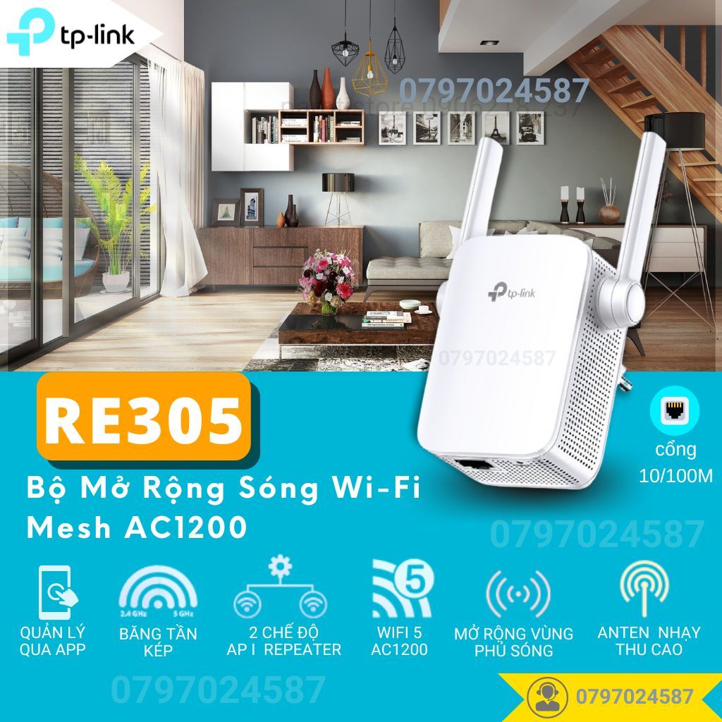 Bộ Mở Rộng Sóng kích sóng TP-Link RE305 Chuẩn AC1200Mbps _chính hãng ...