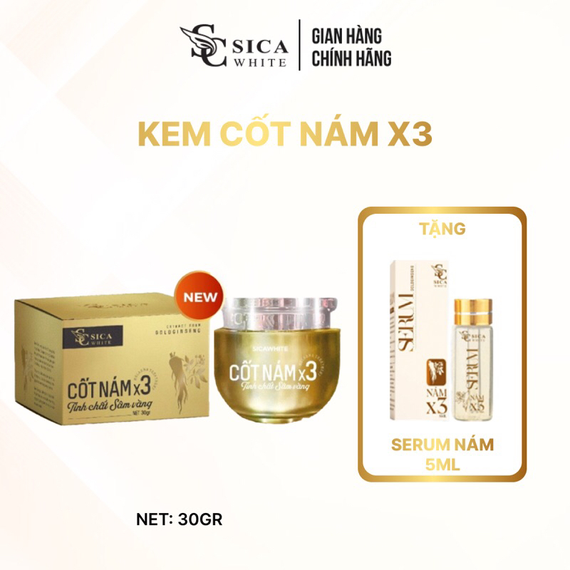 [CHÍNH HÃNG] KEM CỐT NÁM X3 TINH CHẤT SICA WHITE 30G, TẶNG KÈM SERUM CỐT NÁM 5ML, HỖ TRỢ PHỤC ...