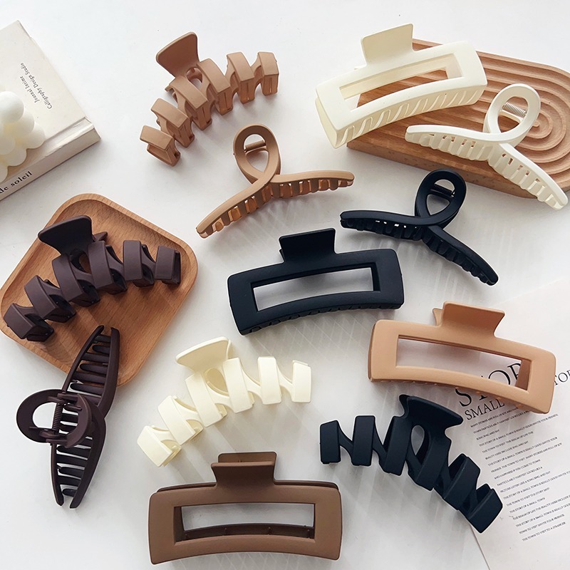 Cào tóc kẹp càng cua màu nhám trơn nhiều mẫu size trung to thời trang ...