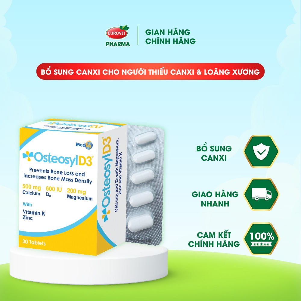 Viên Uống Bổ Sung Canxi Vitamin D3 OSTEOSYL D3 Giúp Xương Răng Chắc ...