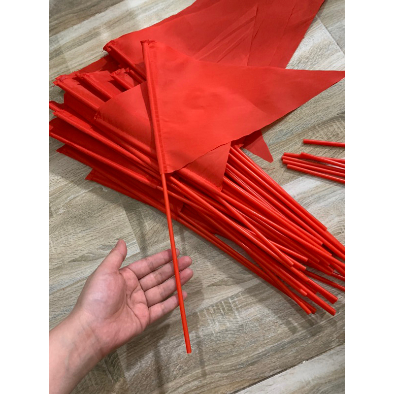 10 lá cờ cầm tay tam giác (vải AC không may biên) | Shopee Việt Nam