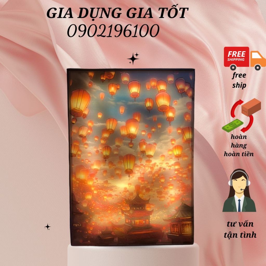 tranh đèn led 3d đổi màu,h008 đèn tranh trang trí decor phòng ngủ,đèm ...