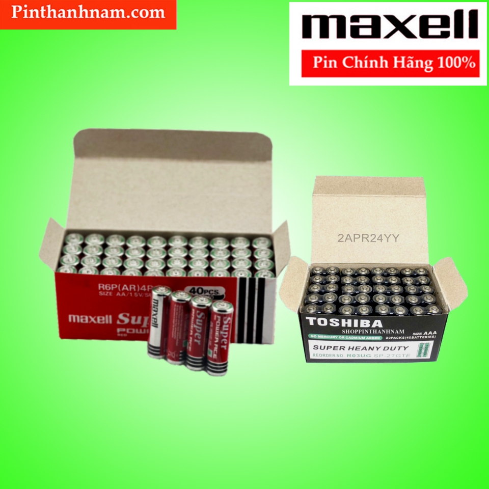 Pin AA , Pin AAA Maxell / Toshiba Hộp 40 Viên Dung Lượng Cao | Shopee ...