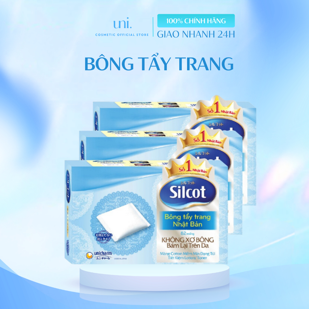 Bộ 3 hộp Bông trang điểm (bông tẩy trang) Silcot 82 miếng/hộp | Shopee ...