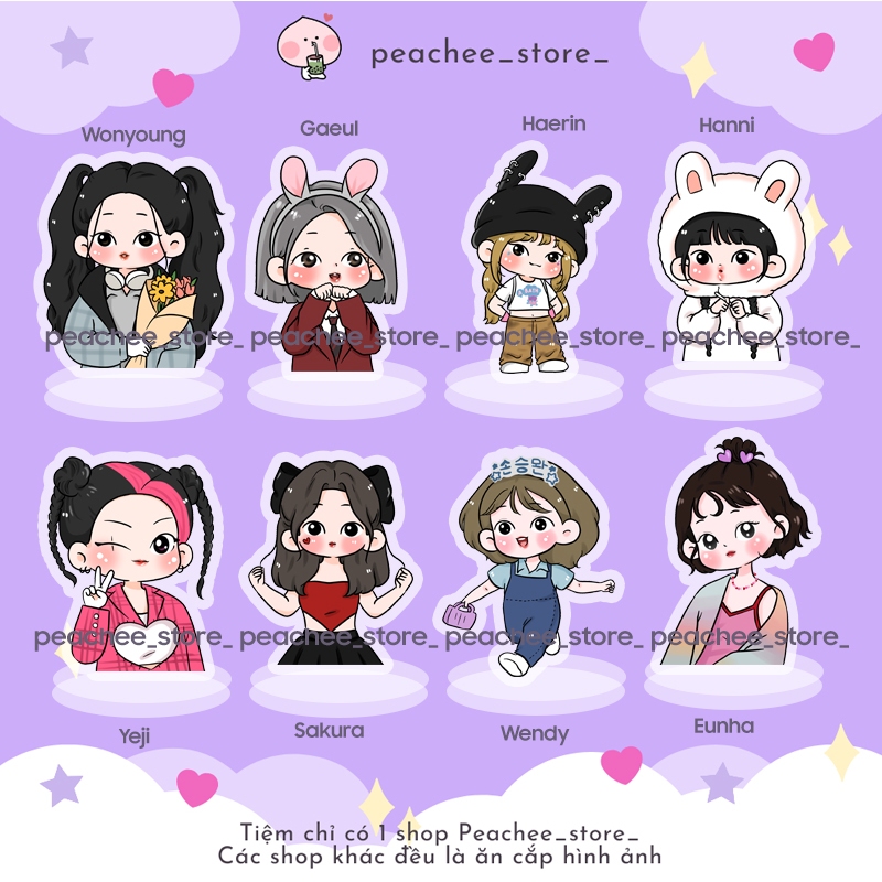 Standee móc khóa chibi Blackpink Hanbin IVE Twice Sakura Red velvet ...