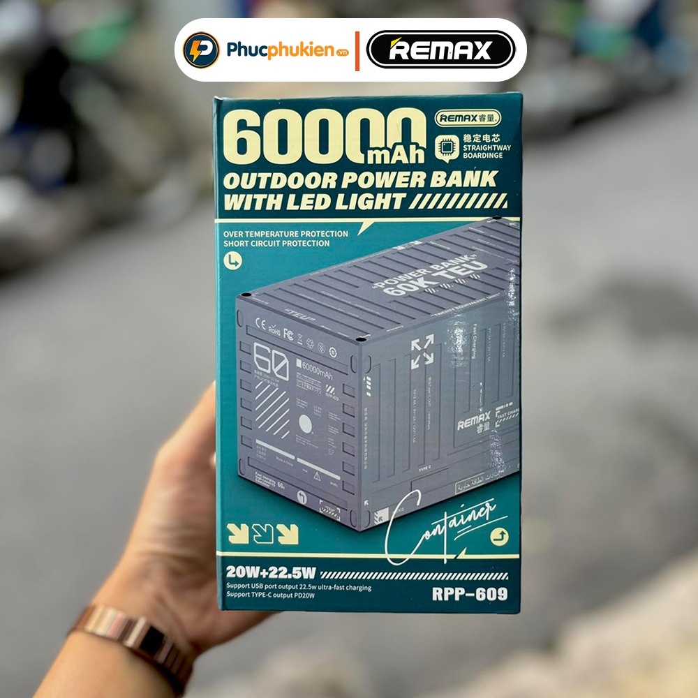Remax rpp 609 - Trạm sạc dự phòng 60000mah chính hãng Remax hỗ trợ QC 22.5W PD 20W - Phúc Phụ ...