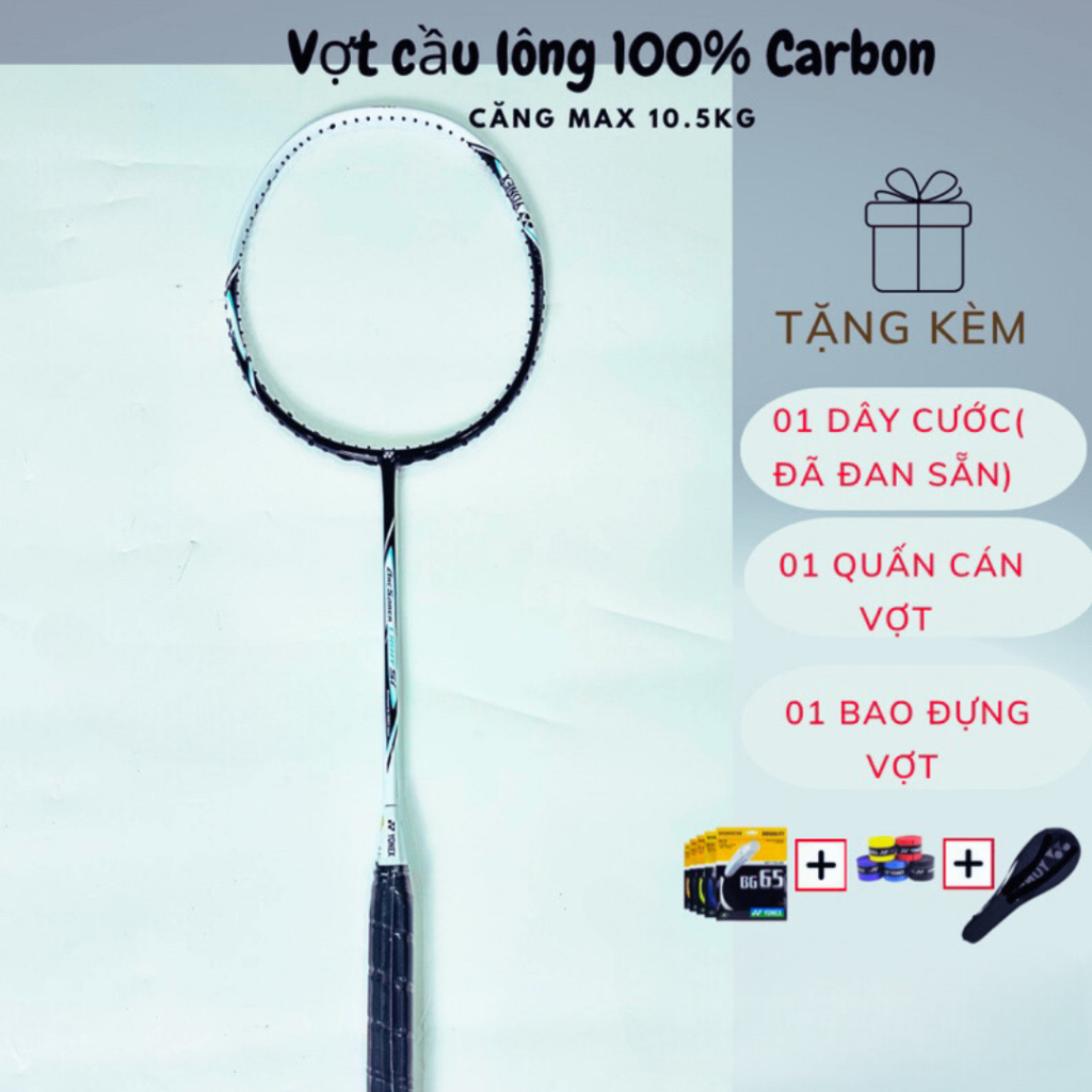 Vợt cầu lông yonex căng 9kg 10kg khung carbon 100% vợt đơn cho người lớn trẻ em chơi phong trào ...