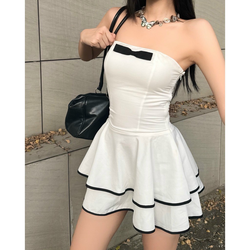 Đầm Ngắn Cúp Ngực Xòe 2 Tầng Xinh Xắn Shop Tiến Linh | Shopee Việt Nam