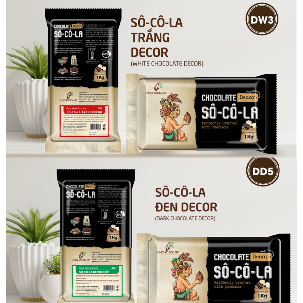 Socola Đen Trắng Decor VNChocolat Túi 1kg | Shopee Việt Nam
