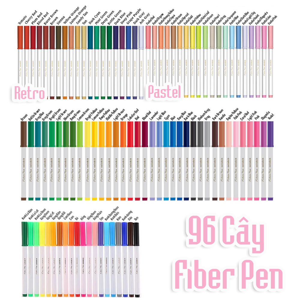 Bút lông màu Fiber Pen Thiên Long Colokit - Combo bút lông màu 40/56/76 ...