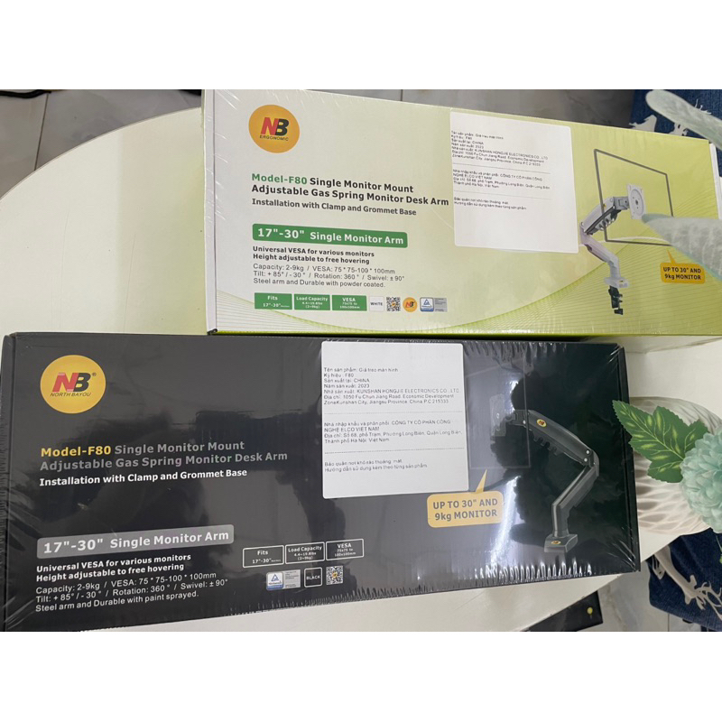 Giá treo màn hình NB F80 new fullbox(màu trắng-đen) | Shopee Việt Nam