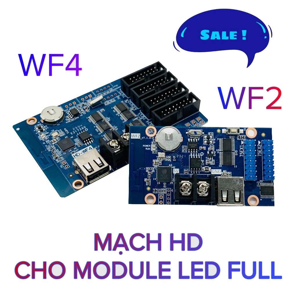 WF2 - WF4 - Mạch HD full màu ( Điều khiển tấm Module Led P10, P5, P4, P3,.... Full Color ...
