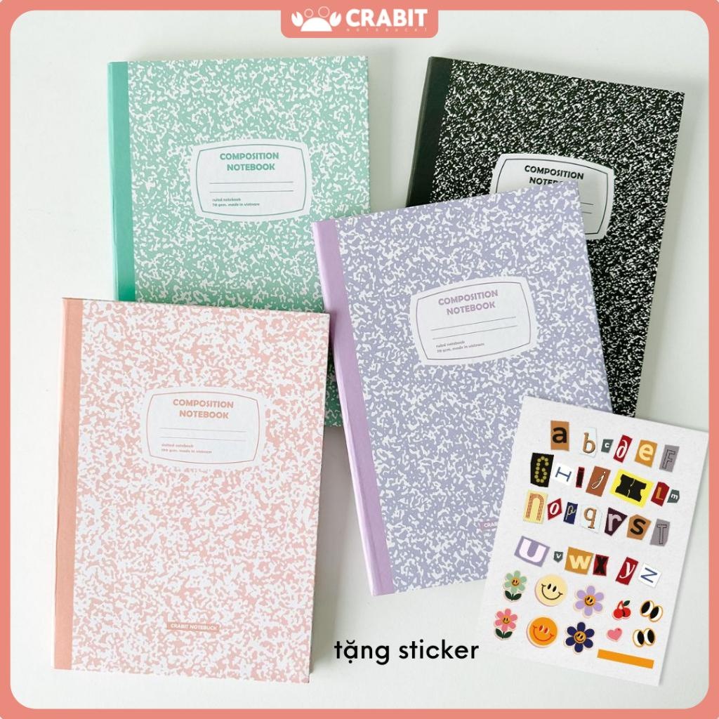 Vở 200 300 500 trang Crabit bìa bồi cứng ruột kẻ ngang chấm dot grid ...