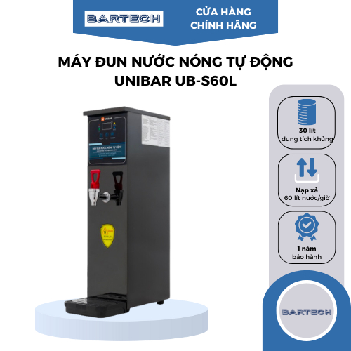 [CHÍNH HÃNG 100%] Máy Đun Nước Nóng Tự Động Unibar UB-S60L - Bartech ...