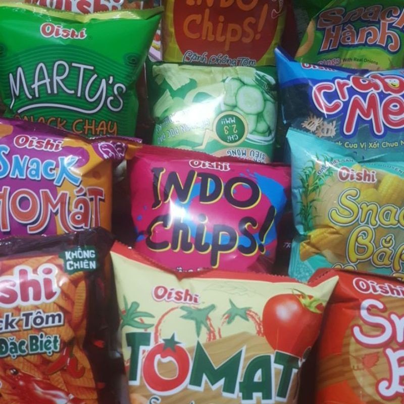 Bim Bim Oishi 6g Đủ Vị Snack bí đỏ, đậu xanh nước dừa, bắp ngọt, snack ...