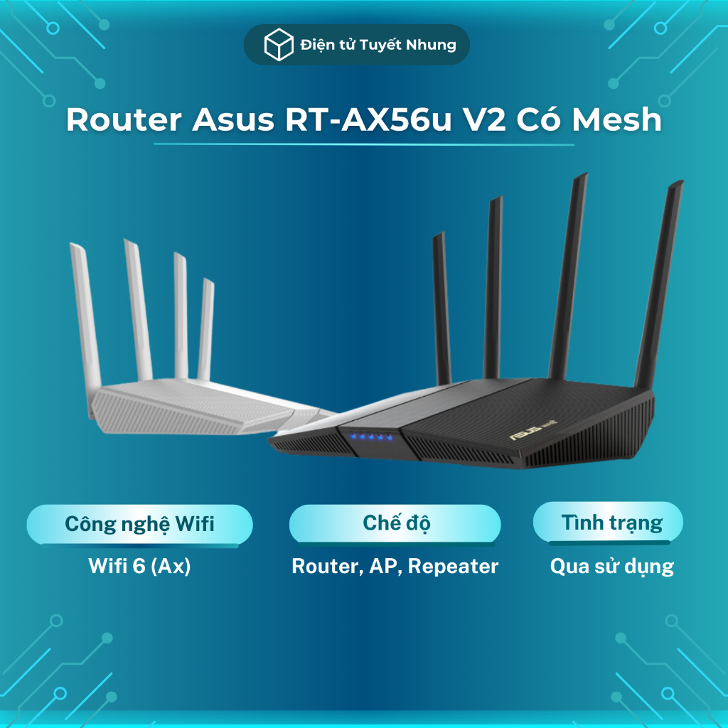 Router Asus Ax56 V2 Chuẩn Ax1800, 2 Băng Tần, Có Mesh, Qua Sử Dụng ...