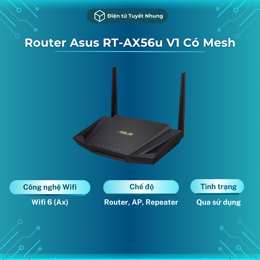 Router Asus Ax56u V1 Chuẩn Ax1800, 2 Băng Tần, Có Mesh, Qua Sử Dụng ...