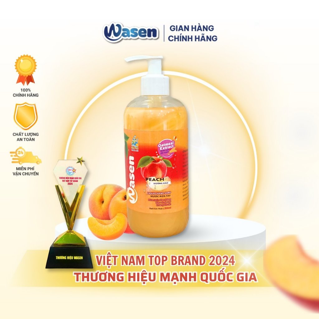 NƯỚC RỬA TAY PEACH HƯƠNG ĐÀO WASEN - RỬA SẠCH NHẸ NHÀNG, BẢO VỆ DA TAY ...