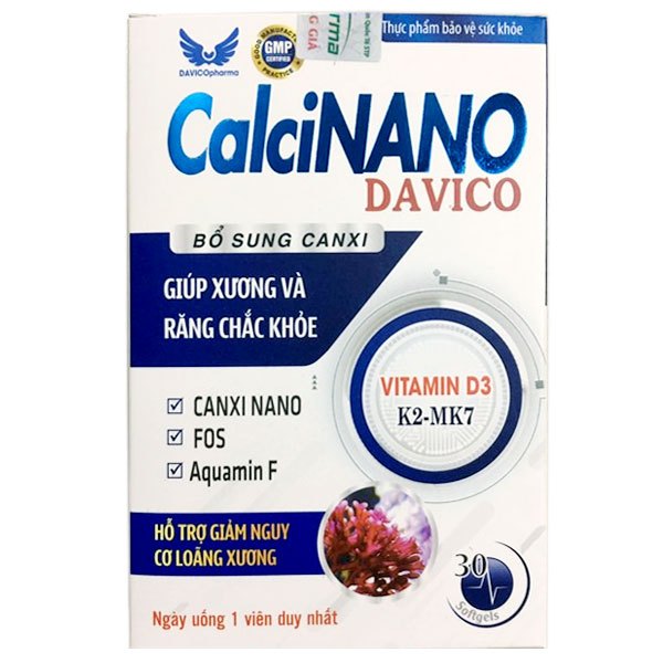 Viên uống Calcinano Davico hỗ trợ giảm nguy cơ loãng xương giúp xương ...