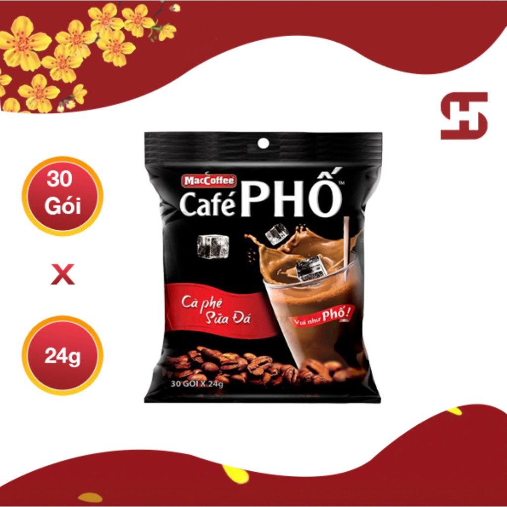 Cà Phê Phố Bịch Sữa Đá - Túi 720g - 30 Gói - MacCoffee | Shopee Việt Nam