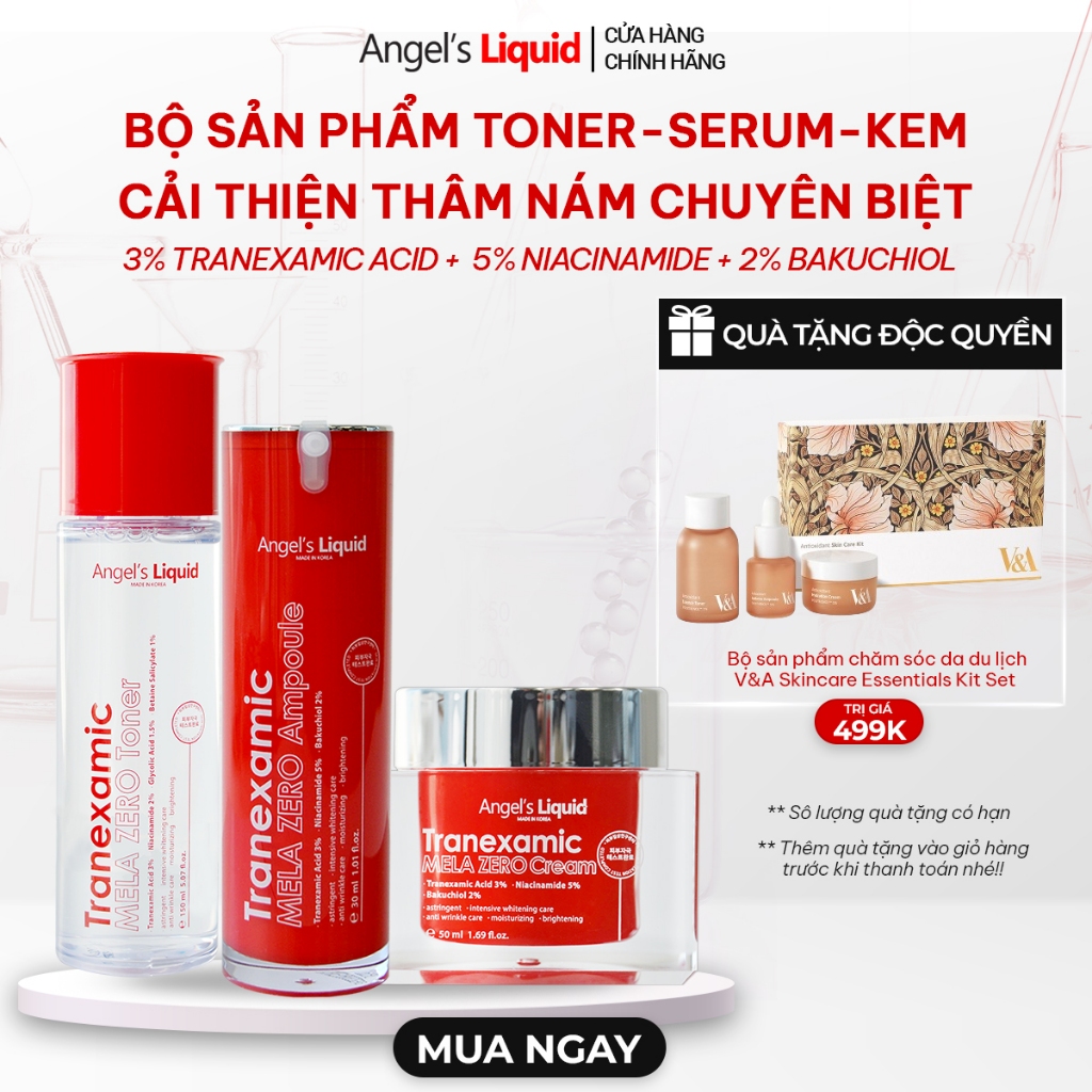 Bộ Sản Phẩm Toner - Serum - Kem Dưỡng Giảm Thâm Nám Chuyên Biệt Angel's ...