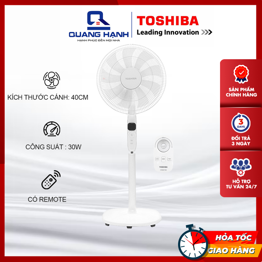 Quạt Đứng Toshiba Động Cơ DC inverter F-LSD10(W)VN F-LSD10(H)VN Có Điều Khiển Gió Siêu Êm - Hàng ...