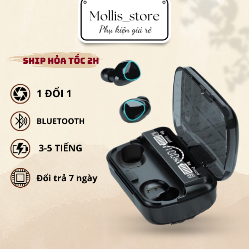 Tai nghe bluetooth M10 TWS v5.1 không dây bass mạnh nút chạm cảm ứng âm thanh | Shopee Việt Nam