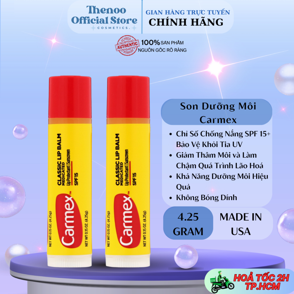 Son Dưỡng Môi Giảm Thâm Chống Nắng Carmex Original Classic Lip Balm Medicated 4.25gr | Shopee ...