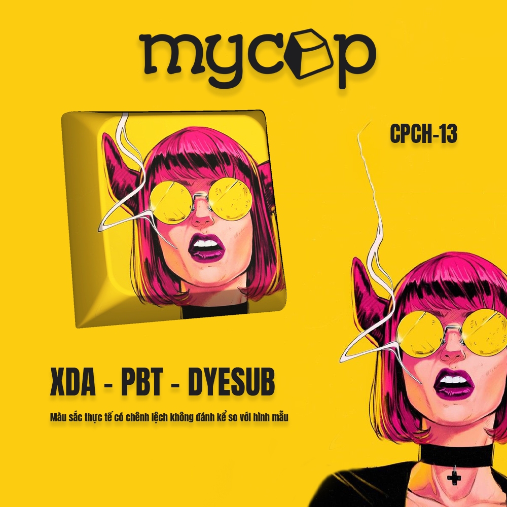 Keycap lẻ XDA cho bàn phím cơ, chất liệu PBT, in Dyesub hình Cyberpunk ...