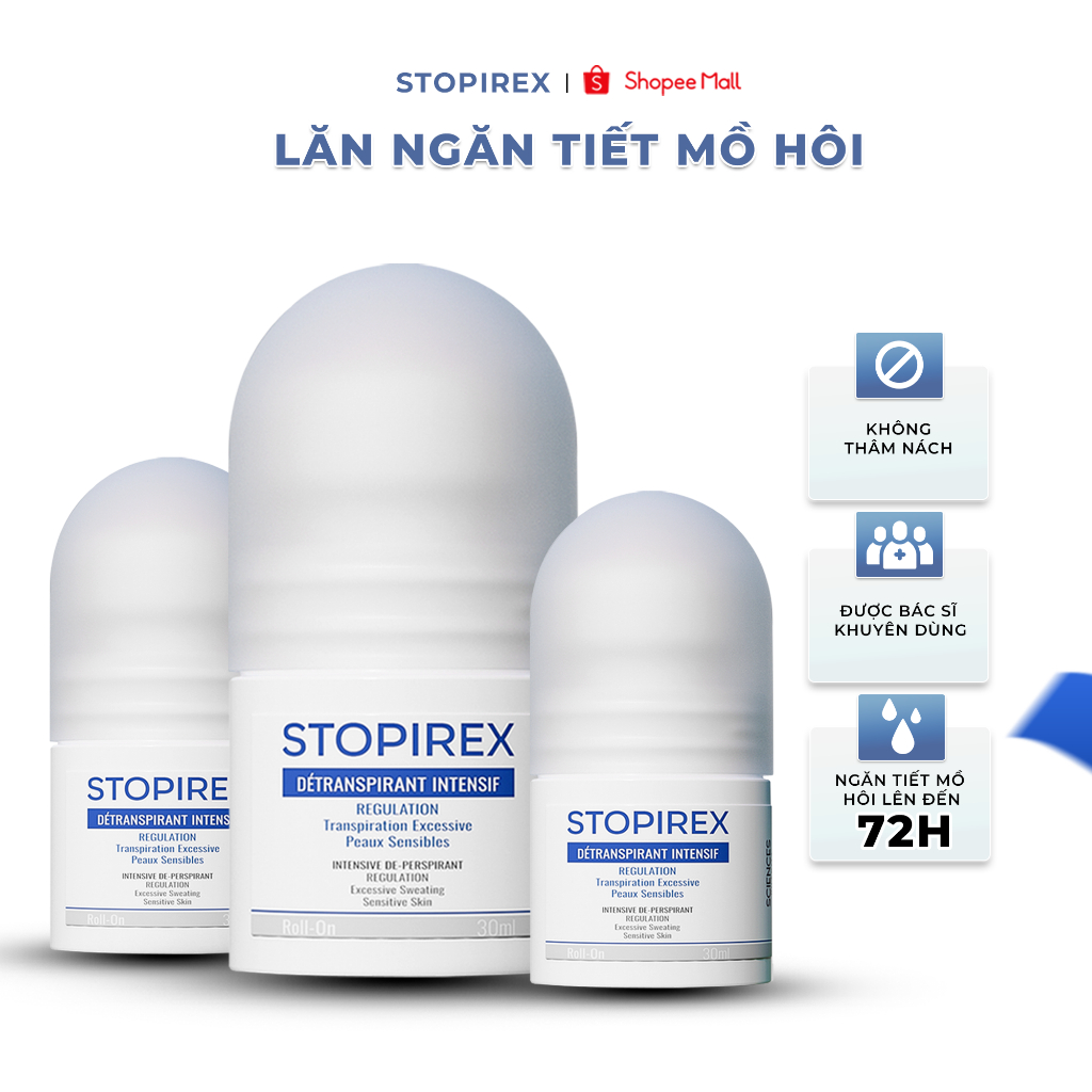Combo 3 Lăn khử mùi & Ngăn tiết mồ hôi Chuyên sâu Stopirex Khử mùi cơ ...