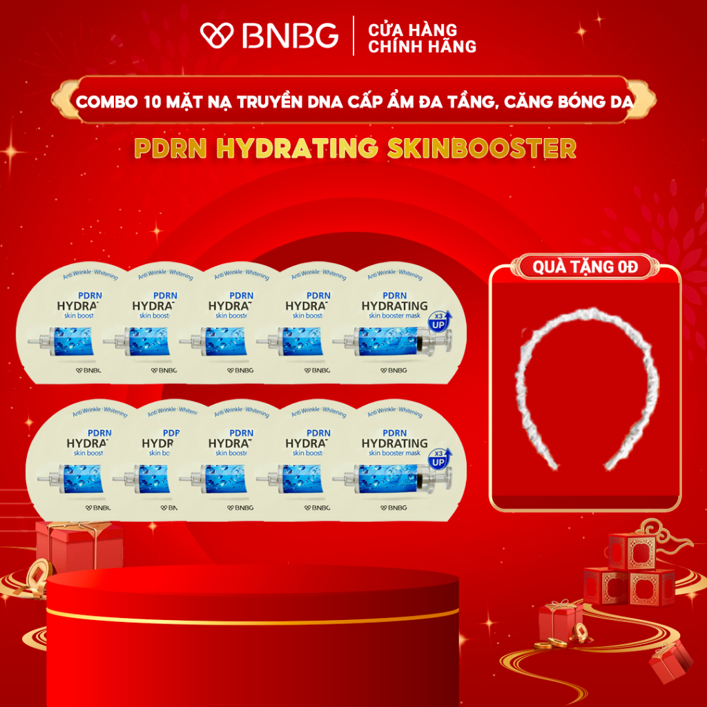 Combo 10 Mặt Nạ Truyền DNA Cấp Ẩm Đa Tầng, Căng Bóng Da BNBG PDRN ...