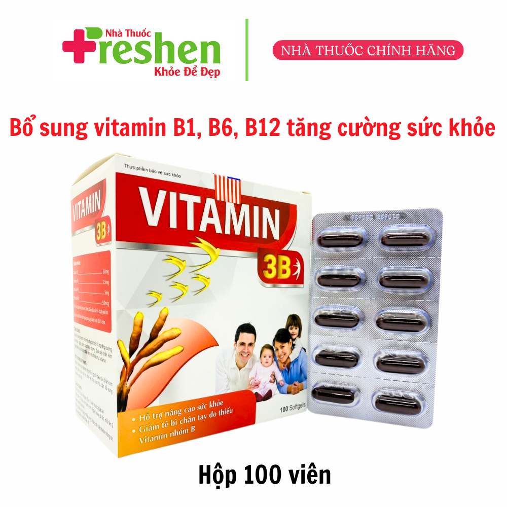 Vitamin 3B Bổ sung vitamin B1, B6, B12 Hỗ trợ tăng cường sức khỏe - Hộp 100 viên | Shopee Việt Nam